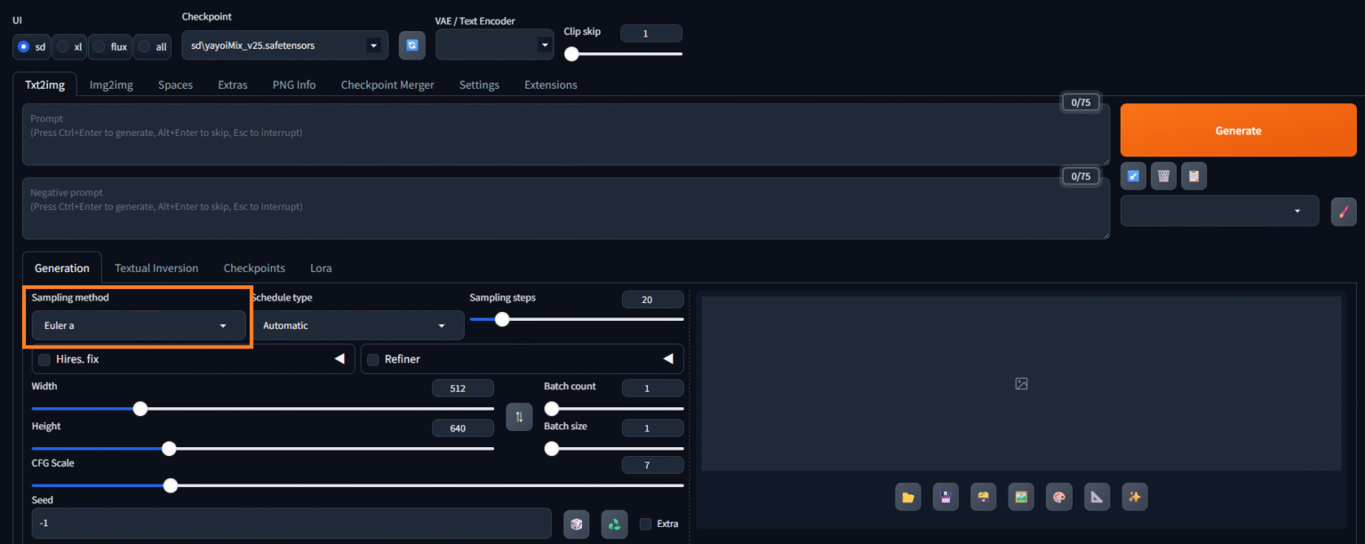 Stable DiffusionのTxt2imgにおけるSampling methodとSchedule typeの設定 - がいの部屋